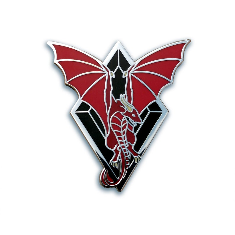 Flying Dragon Hard Enamel Pin Wyvern Pin Fantasy Pin Dragon - Etsy