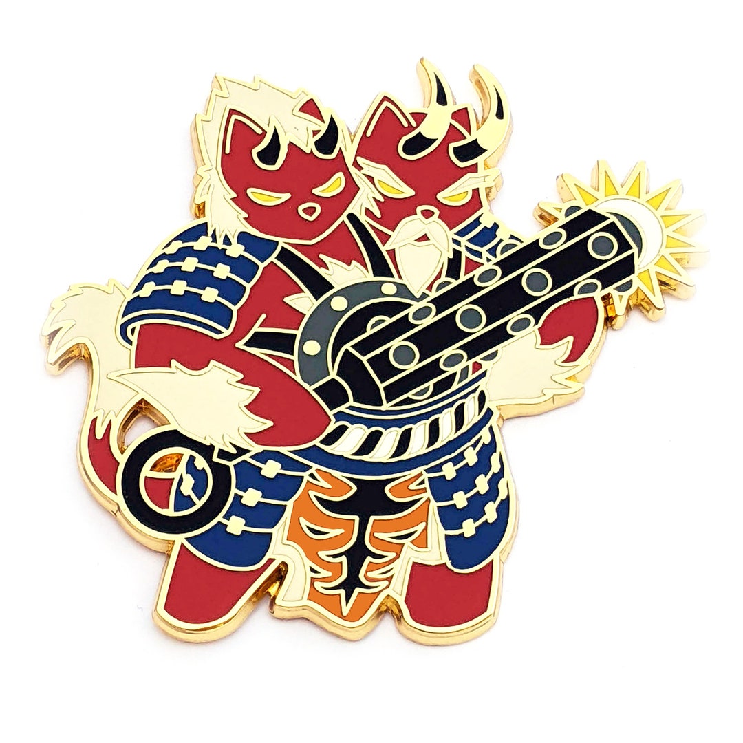 Oni Ogre Cat RPG Kitty Monster Demon Samurai Hard Enamel Pin - Etsy