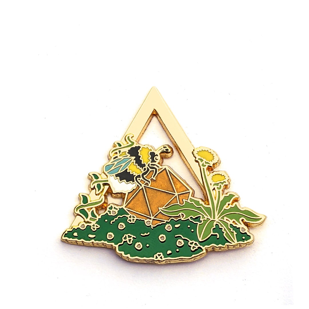 Bumble Bee With Honey D20 Pin - Trash Rolls RPG Pin - Hard Enamel Pin ...