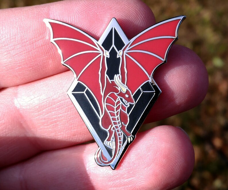 Flying Dragon Hard Enamel Pin Wyvern Pin Fantasy Pin Dragon - Etsy