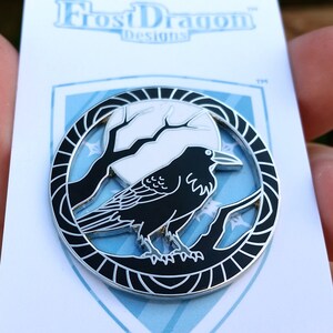 Encircled Raven Pin - Crow Pin - Black Bird Pin - Hard Enamel Pin ...
