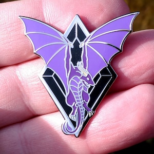 Flying Dragon Hard Enamel Pin, Wyvern Pin, Fantasy Pin, Dragon Jewelry ...