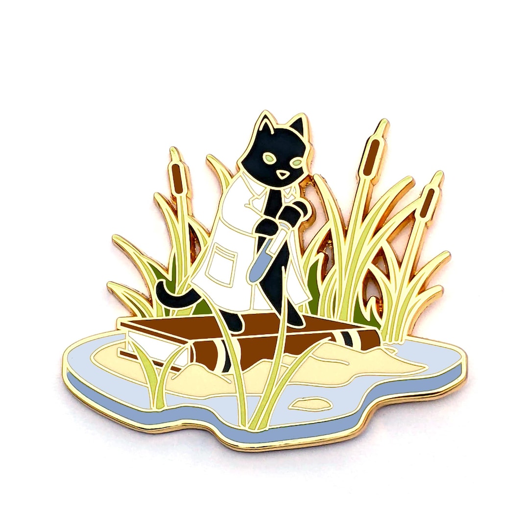 Ecology Cat Hard Enamel Pin - Scientist Cat Pin - Environmental Studied ...