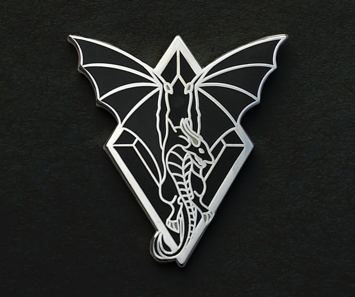 Flying Dragon Hard Enamel Pin Wyvern Pin Fantasy Pin Dragon - Etsy