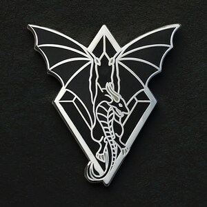 Flying Dragon Hard Enamel Pin, Wyvern Pin, Fantasy Pin, Dragon Jewelry ...