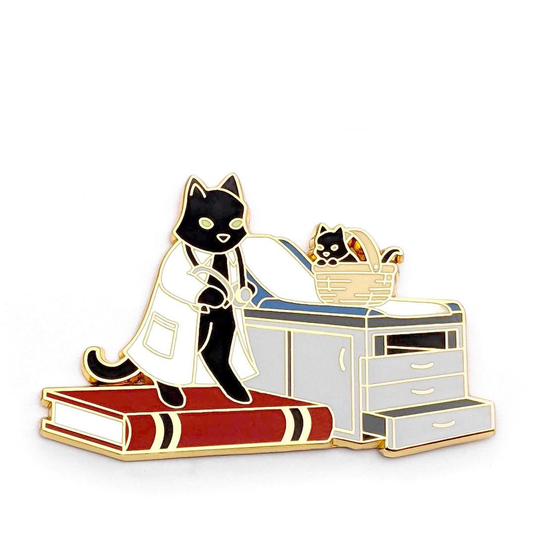 Doctor Cat Hard Enamel Pin - Medicine Cat Pin - Medicine Pin - Etsy