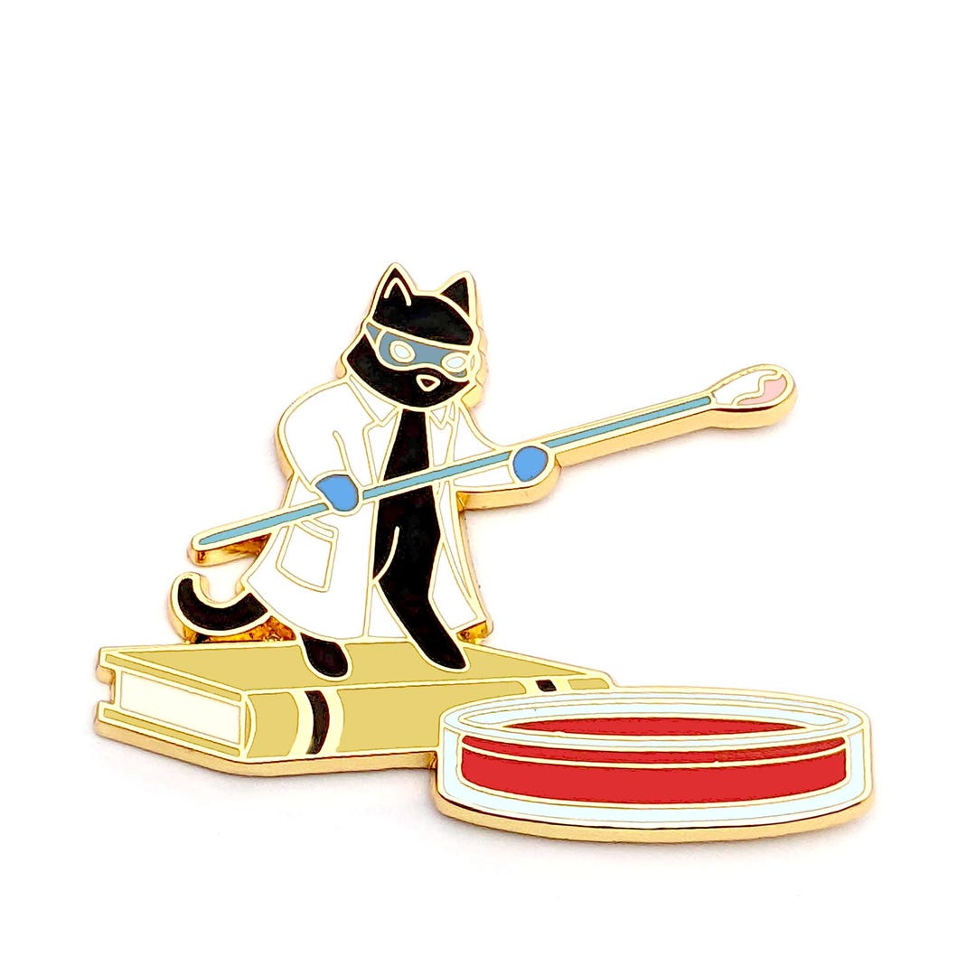 Petri Dish Cat Hard Enamel Pin - Scientist Cat Pin - Microbiology ...
