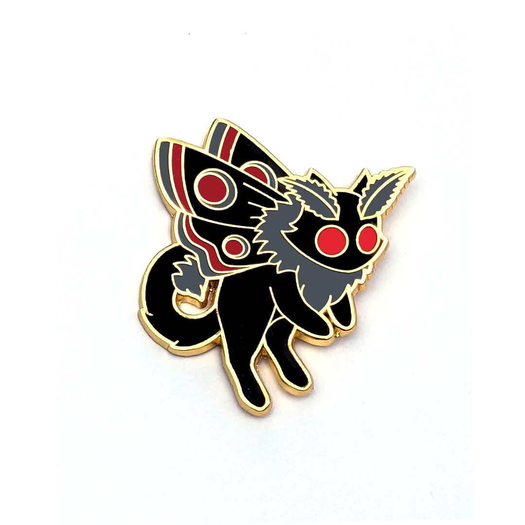 Mothman Cat - Hard Enamel Pin - Cryptid Moth Cat Pin - Etsy