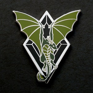 Flying Dragon Hard Enamel Pin, Wyvern Pin, Fantasy Pin, Dragon Jewelry ...