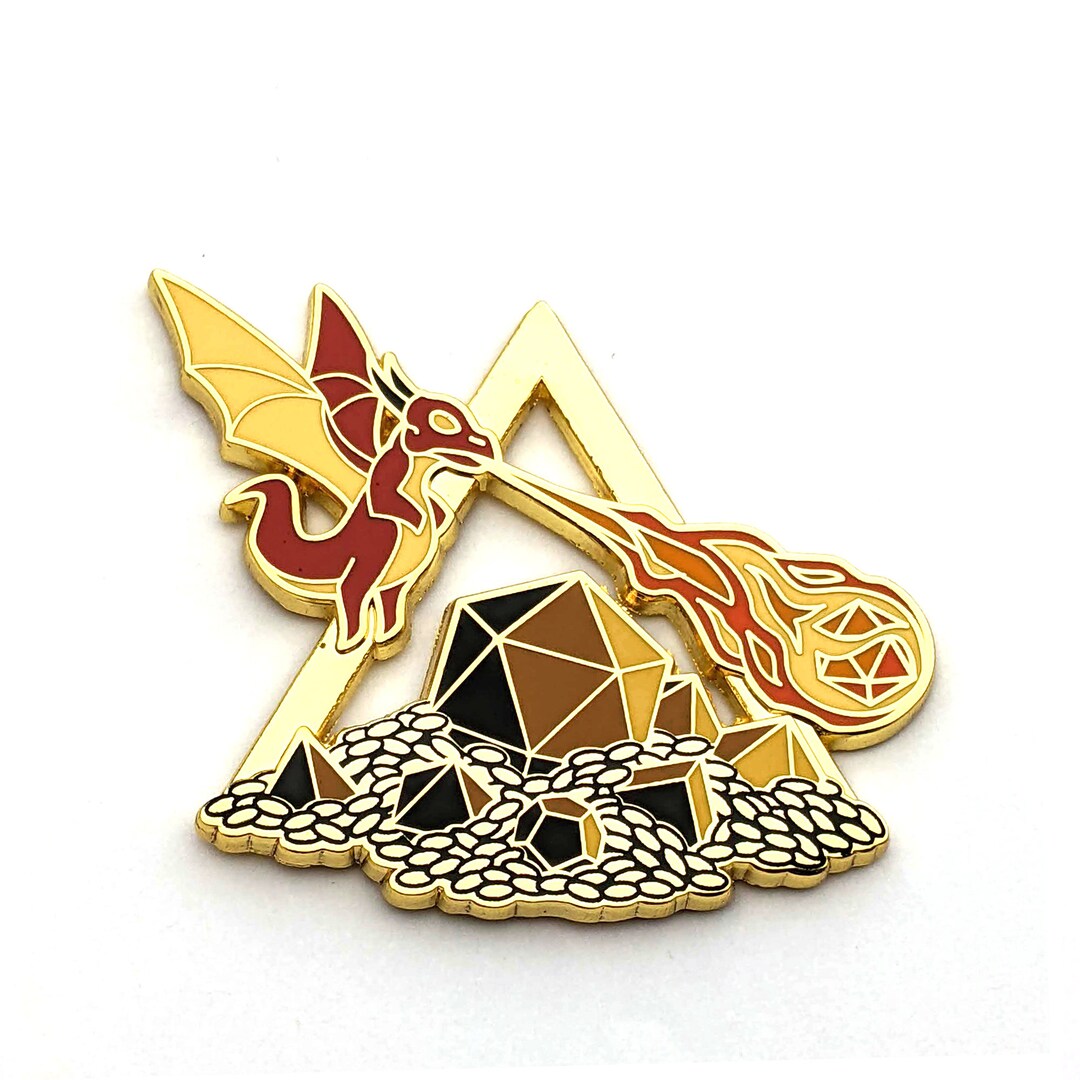 Dragon With D20 Pin - RPG Pin - Hard Enamel Pin - Etsy