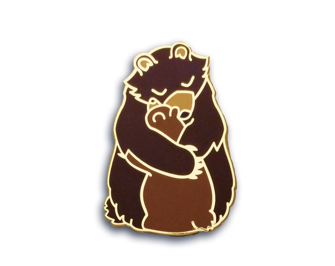 Bear Pin, Bear Hug Pin, Mother Pin, Father Pin, Enamel Pin, Mama Bear ...