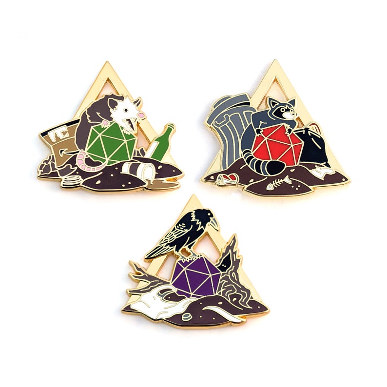 Skunk With D20 Pin - Trash Rolls RPG Pin - Hard Enamel Pin - Etsy