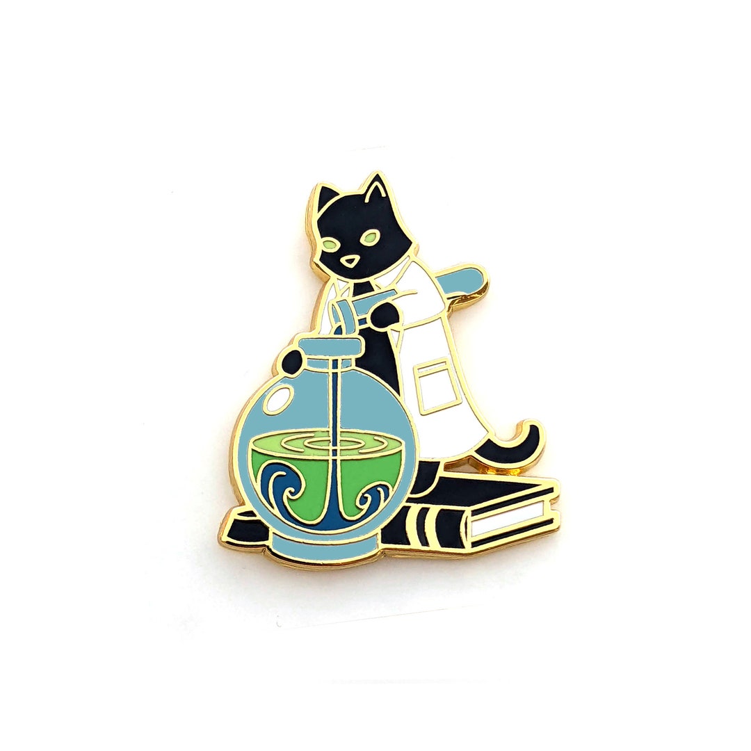Chemistry Cat Hard Enamel Pin Scientist Cat Pin Enamel Pin - Etsy