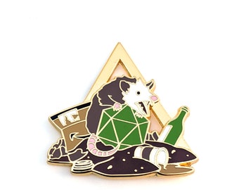 Raccoon With D20 Pin Trash Rolls RPG Pin Hard Enamel Pin - Etsy