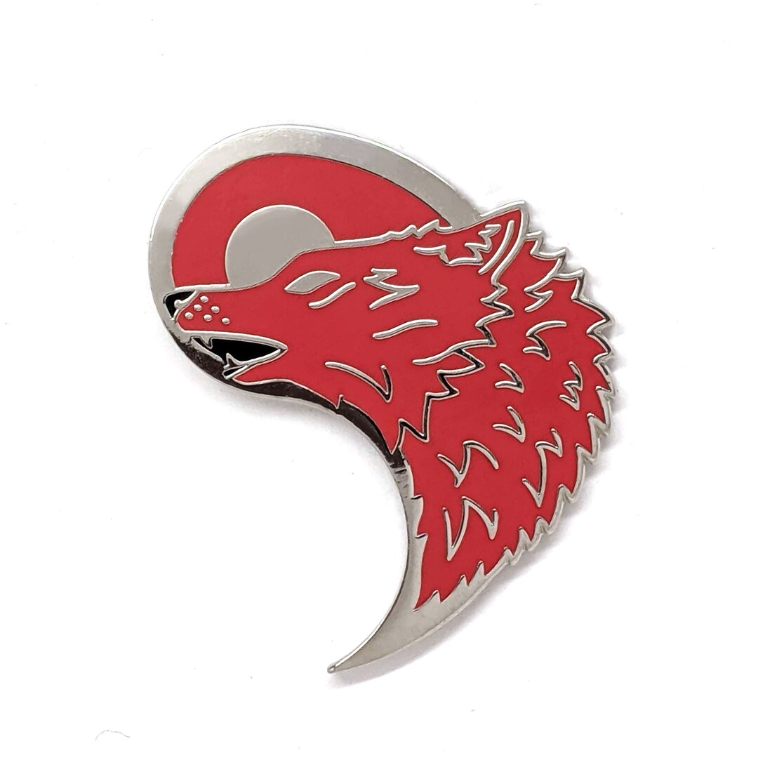 Red Wolf Hard Enamel Pin - Etsy