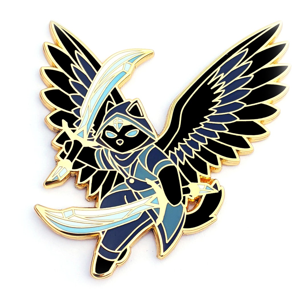 Diamond Rogue Class - RPG Black Cat - Winged Crystal Cat - Hard Enamel Pin - Etsy