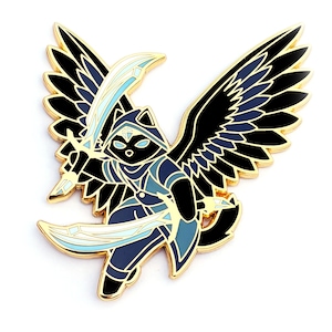 Diamond Rogue Class - RPG Black Cat - Winged Crystal Cat - Hard Enamel ...