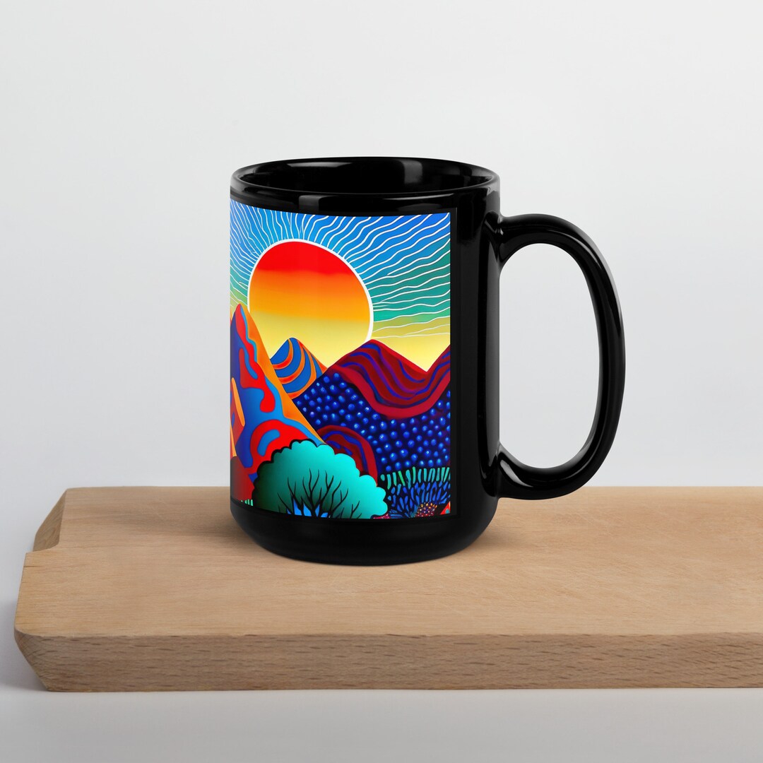 Aboriginal Mountain Coffee Mug, Mountain Coffee Mug, Mountain Travel ...