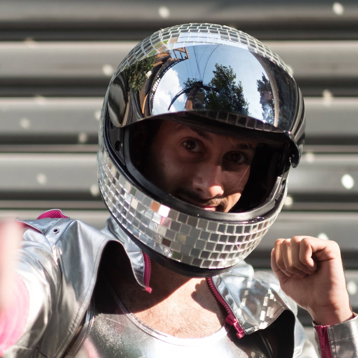 DISCO HELMET 2020 V2.0 CUSTOM Glamourous Disco Ball Mirror Tile ...