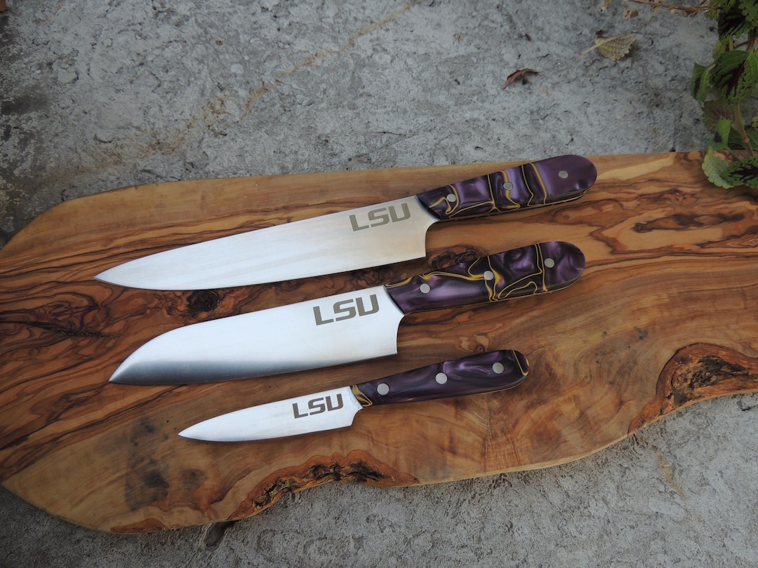 Custom LSU Kitchen Knife Set - Etsy