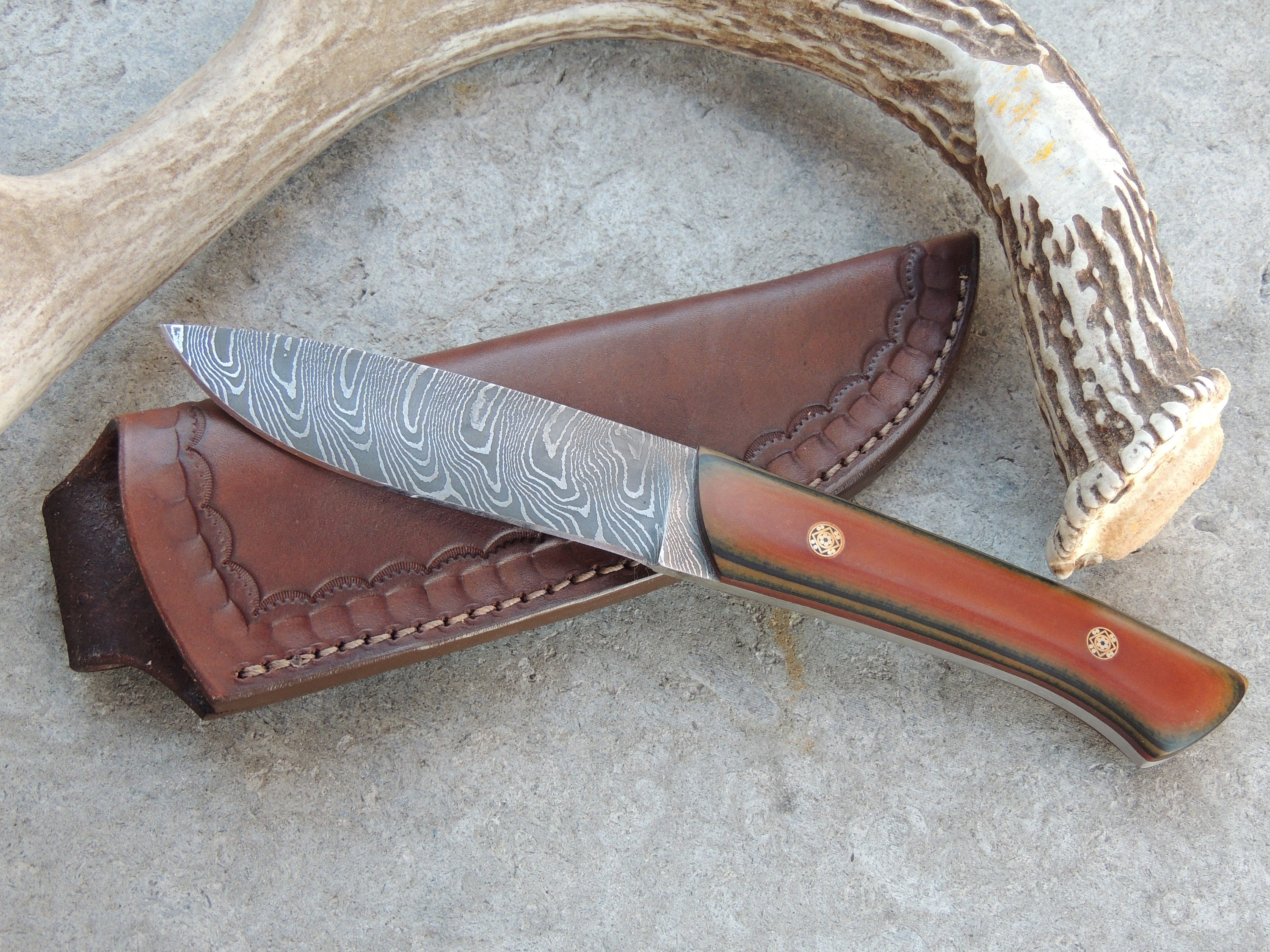 Custom Damascus Hunting Knife - Etsy