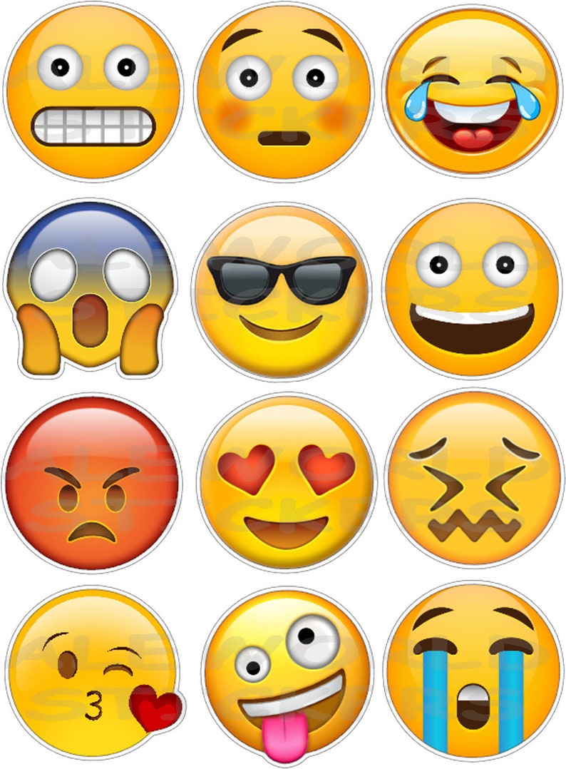 AWS Set of 12 Magnet Smiley Emoticons Smile Pfor Fridge Etc. Emoji ...