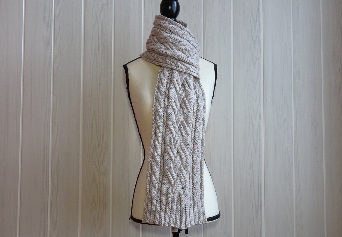 Easy Cable Knit Scarf Pattern - Etsy