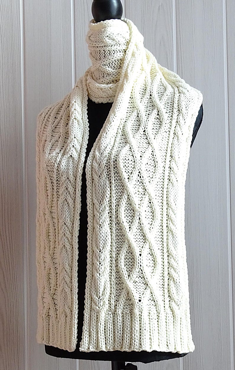 Cable Knit Scarf Pattern - Etsy