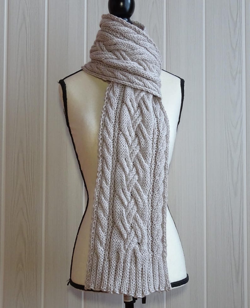 Easy Cable Knit Scarf Pattern - Etsy