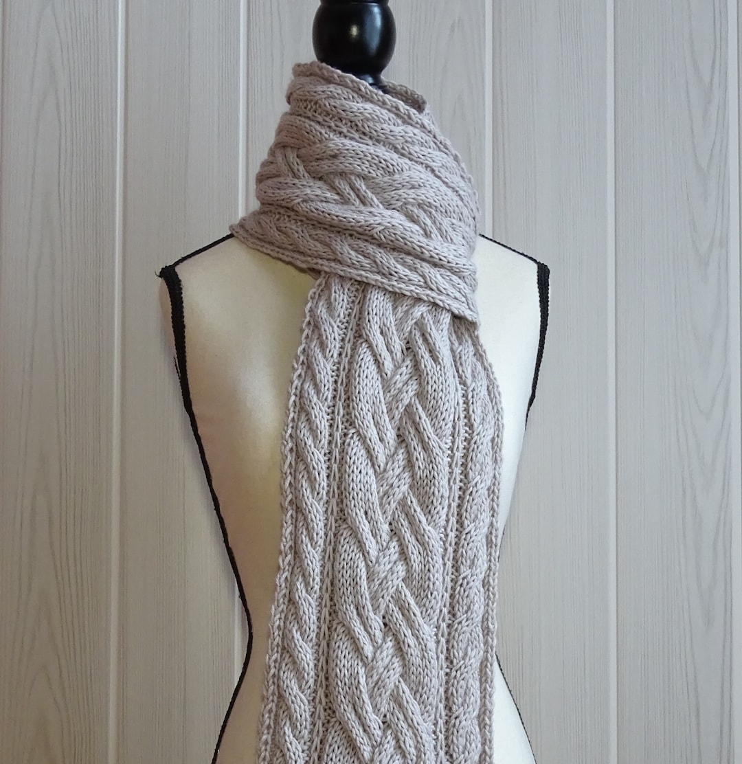 Easy Cable Knit Scarf Pattern - Etsy
