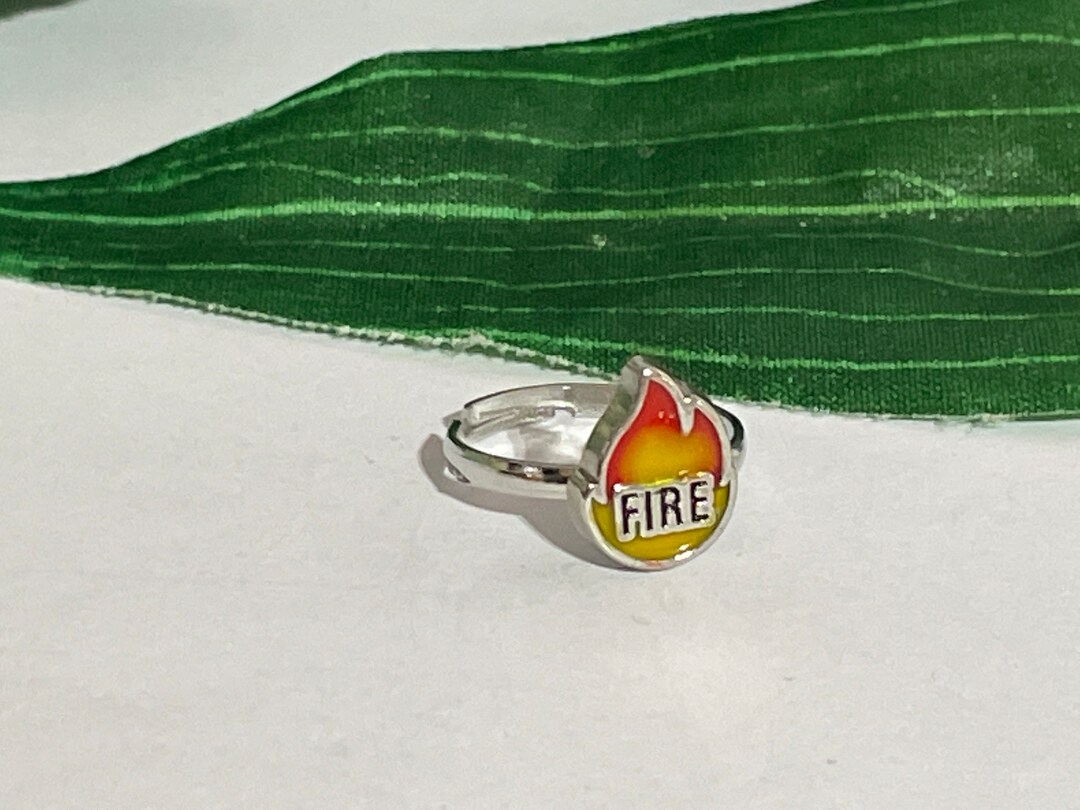 Child's Adjustable Fire Ring, Kids Rings, Girls Rings, Boys Flame Ring ...