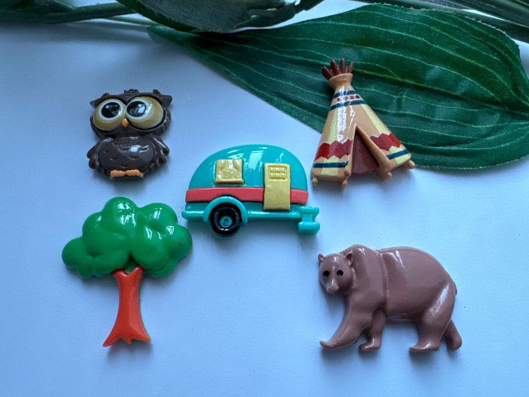 Set of 5 Camping Magnets, Camp Magnets, Fridge Magnets, Locker Magnets ...