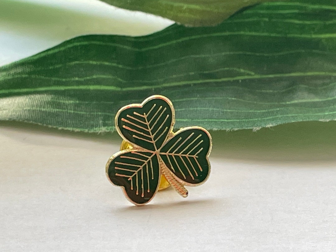 Four Leaf Clover Tie Pin, Clover Tie Pin, Lucky Clover Lapel Pin, Tie ...