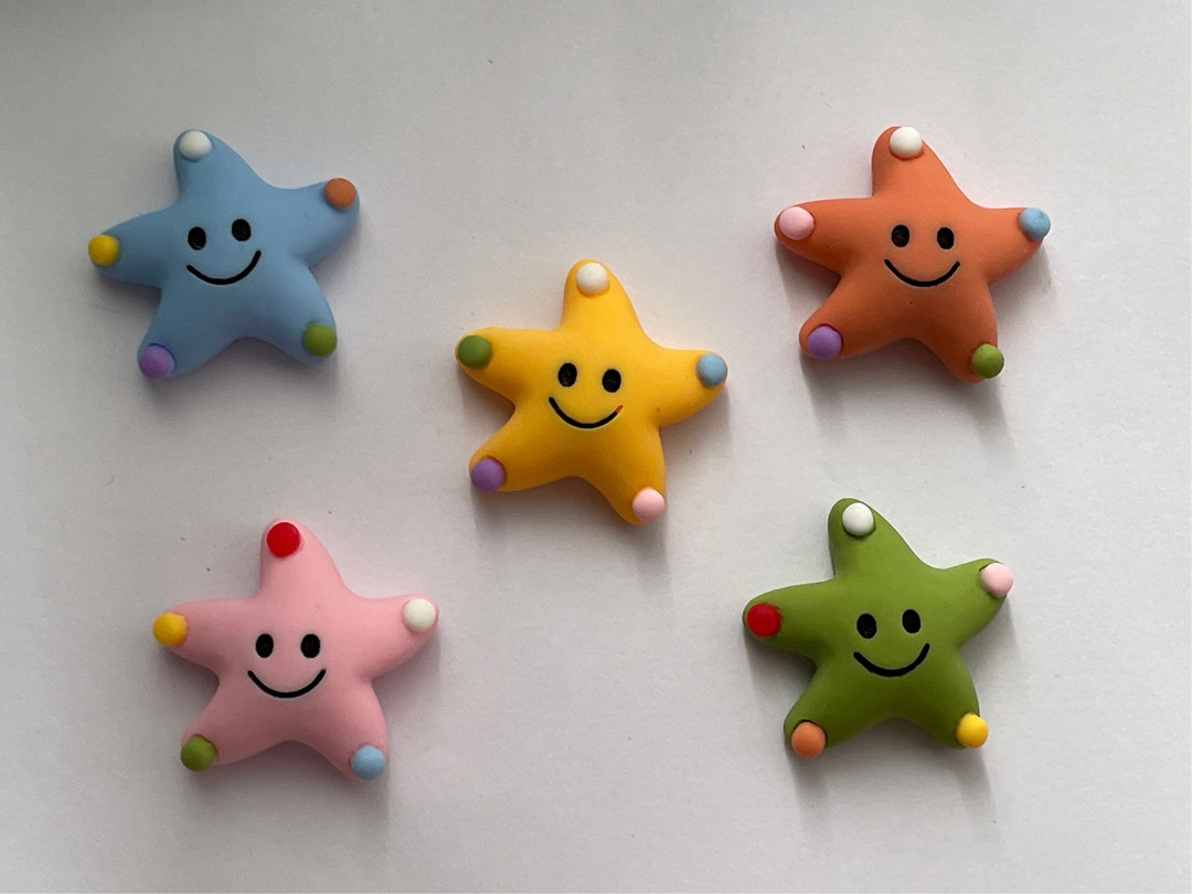 Set of 5 Star Face Magnets, Star Magnets, Fridge Magnets, Locker ...