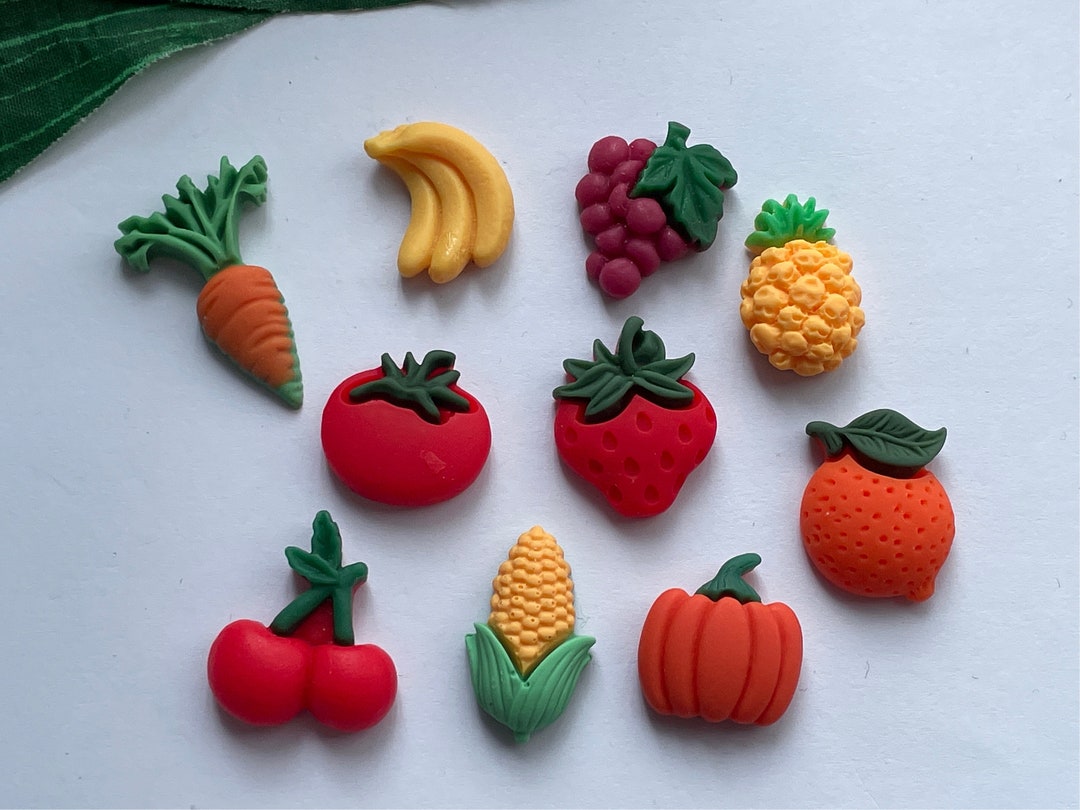 Bumper Set of 10 Mini Fruit & Veg Magnets, Fruit Magnets, Fridge ...