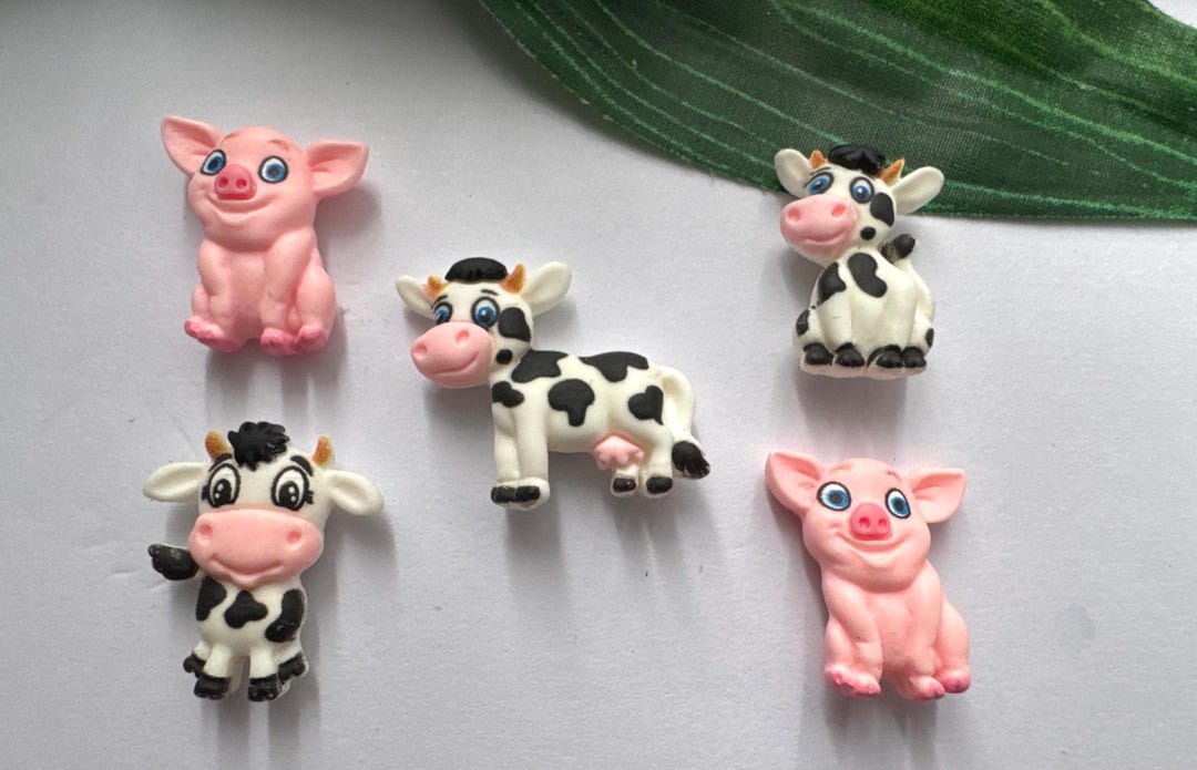 Set of 5 Cow and Pig Magnets, Cow Magnets, Fridge Magnets, Locker ...