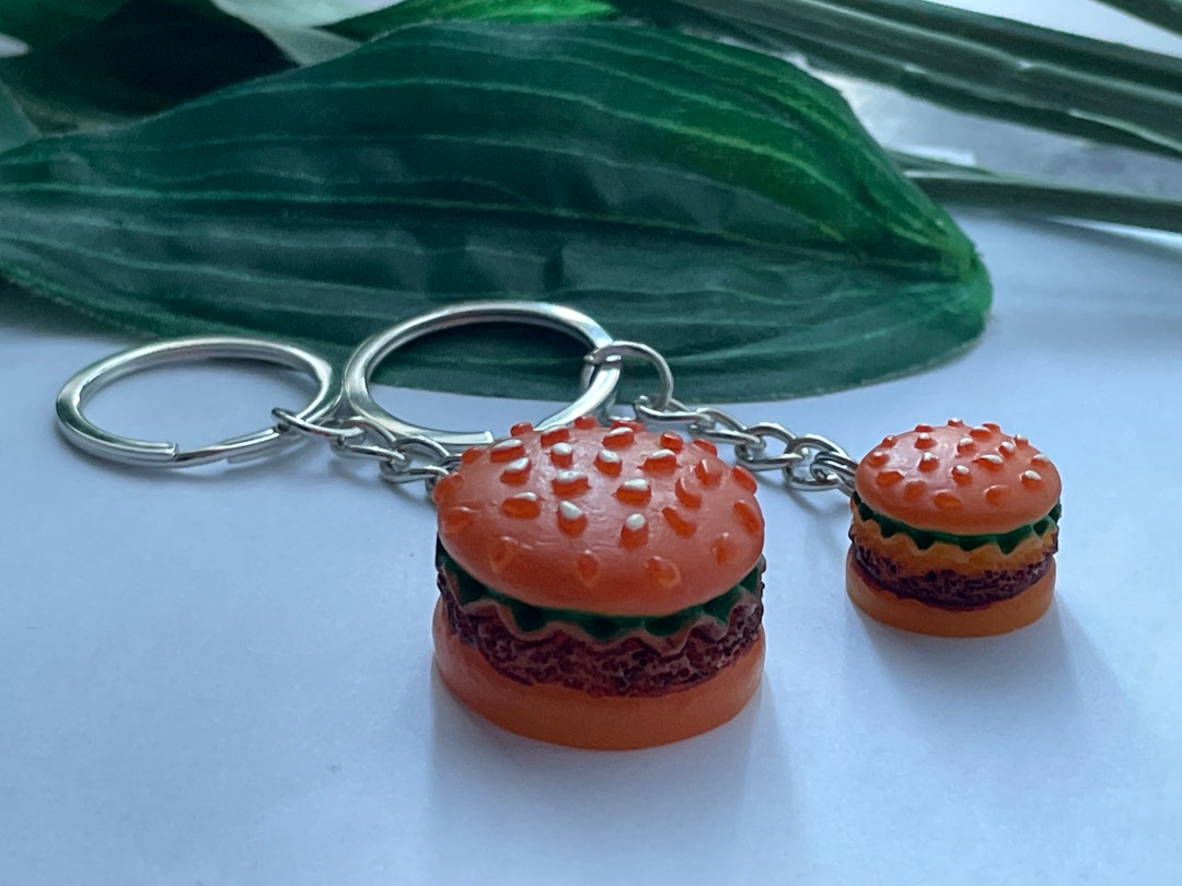 Burger Keychains, Novelty Keychains, Burger Keyrings, Birthday Gifts ...