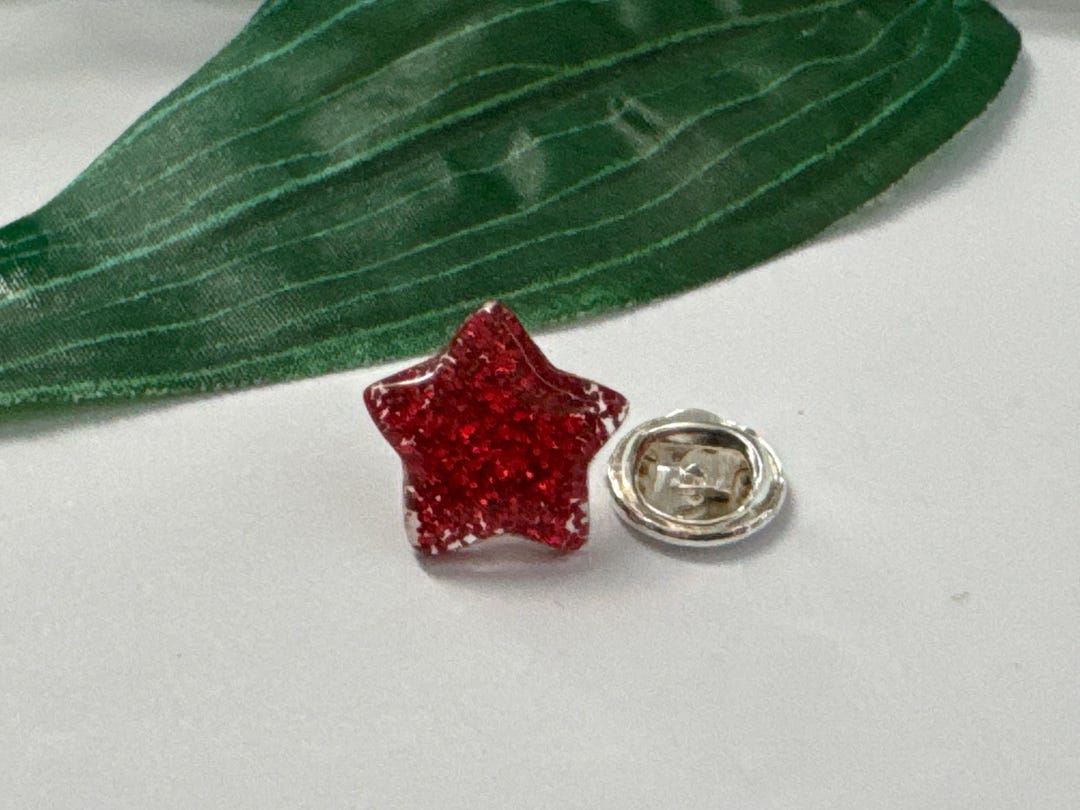 Red Sparkle Star Lapel Pin, Glitter Star Tie Pin, Star Lapel Pin, Star ...