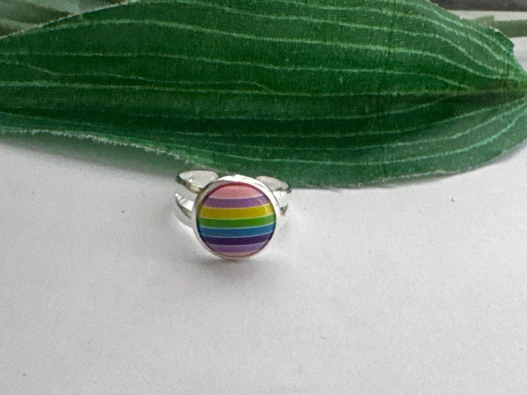 Child's Adjustable Rainbow Ring, Kids Rings, Girls Rings, Rainbow ...