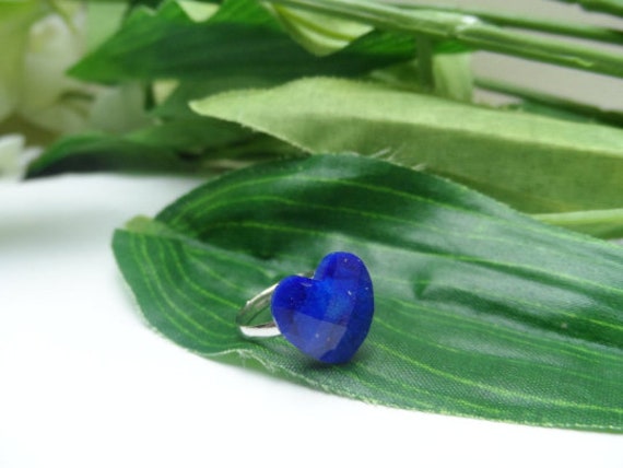 Child's Blue Heart Ring Kids Rings Adjustable Rings | Etsy