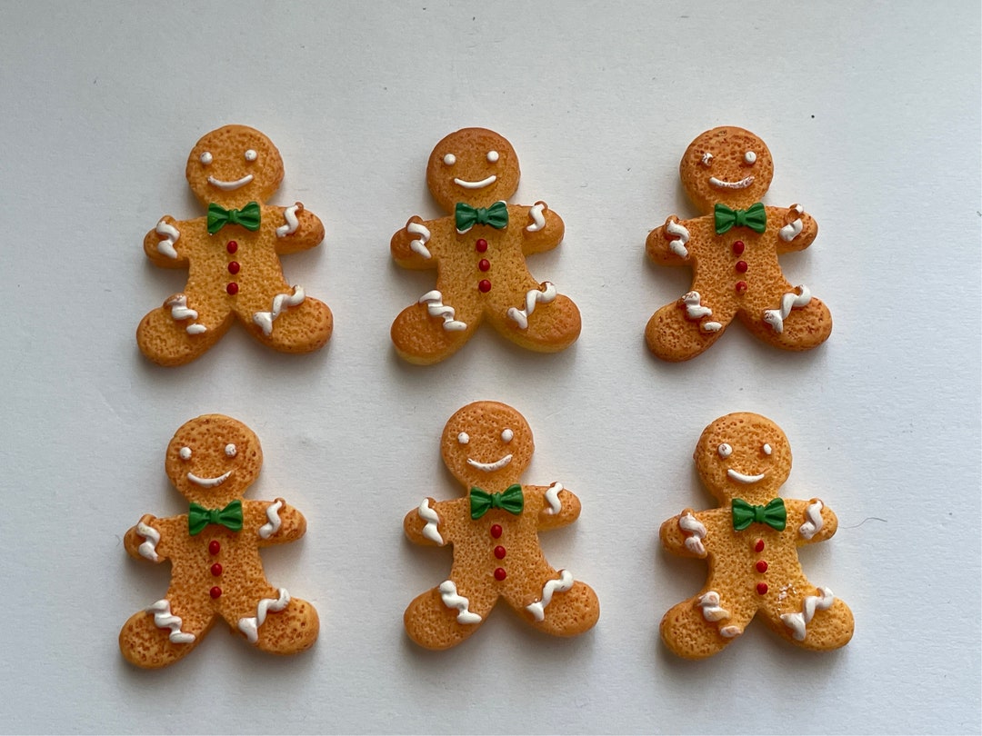 Set of 6 Gingerbread Man Magnets, Christmas Magnets, Fridge Magnets ...