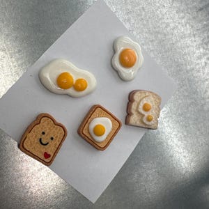 Set of 5 Egg and Toast Magnets, Egg Magnets, Fridge Magnets, Locker ...