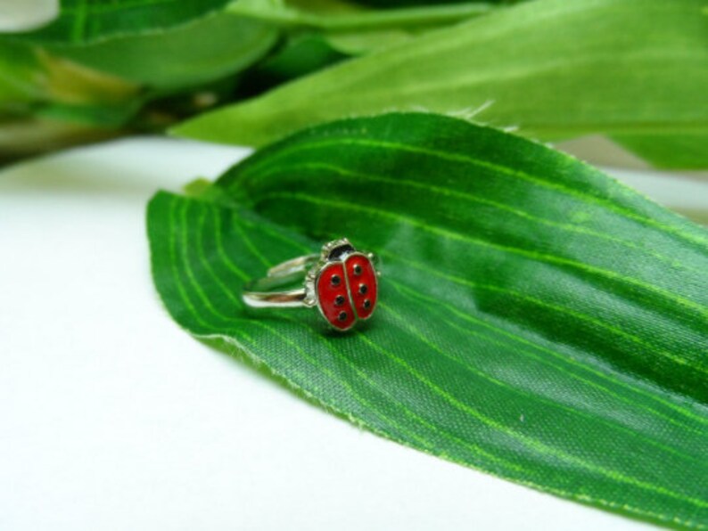 Childs Adjustable Ladybug Ring, Girls Rings, Kids Rings, Adjustable ...
