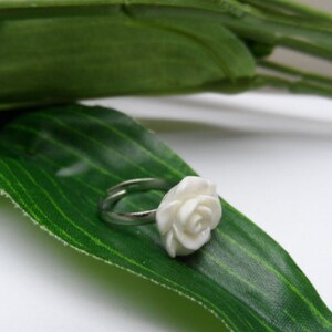 Child's Adjustable White Flower Ring, Toddler Rings, Kids Rings ...