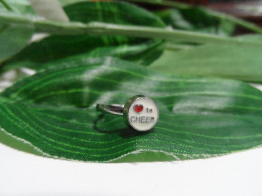 Child's Adjustable Cheer Ring, Kids Rings, Girls Rings, Love to Cheer ...