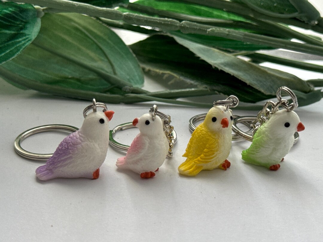 Mini Bird Keychain, Novelty Keychain, Kids Gifts, Budgie Keychain, Bird ...