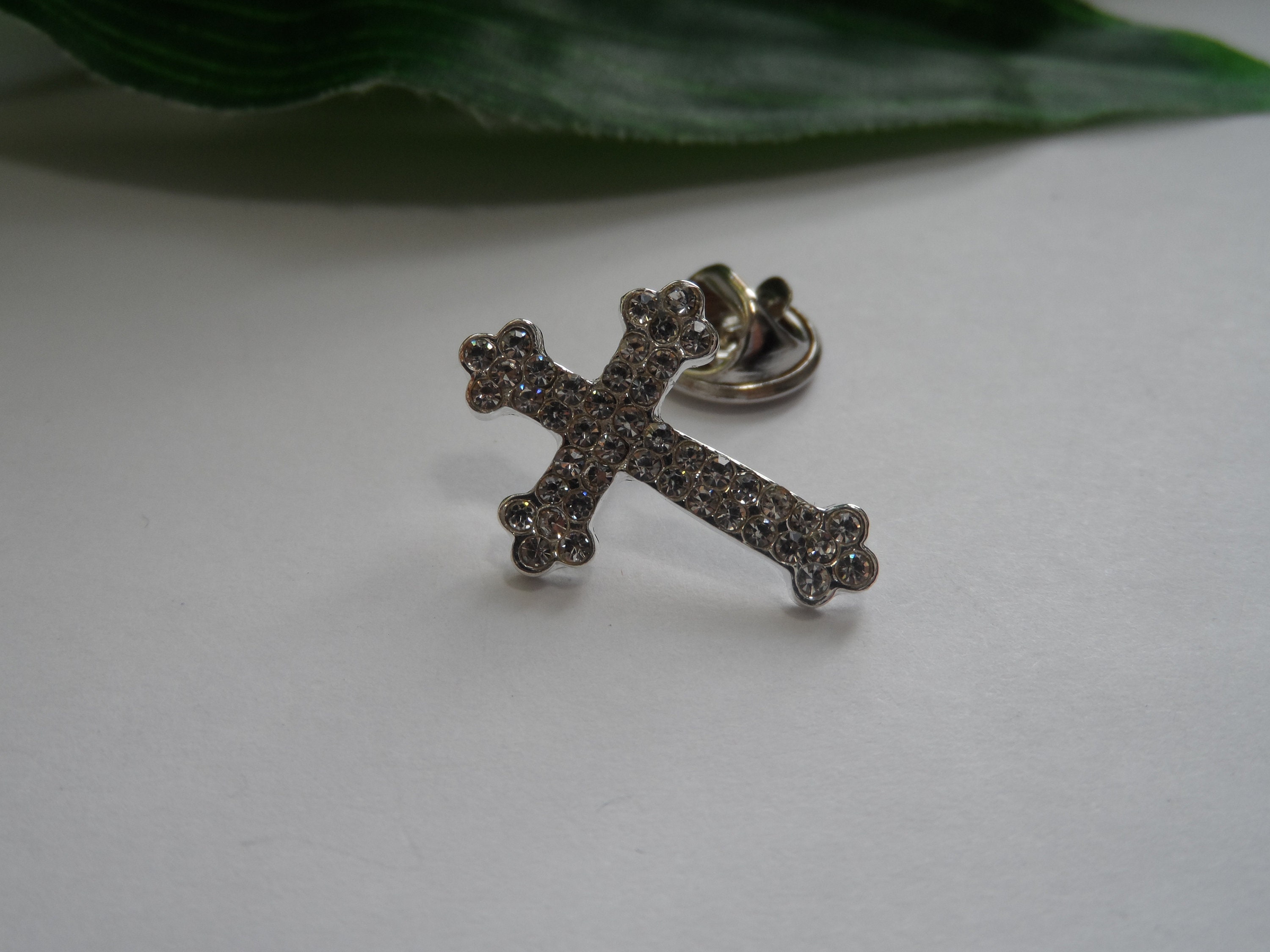Rhinestone Cross Lapel Pin Cross Pin Cross Lapel Pin | Etsy
