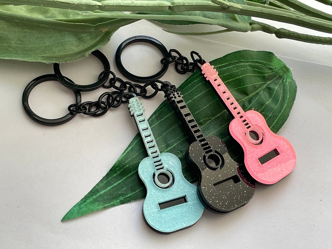 Guitar Keychain, Novelty Keychain, Guitar Keyrings, Christmas Keychains ...