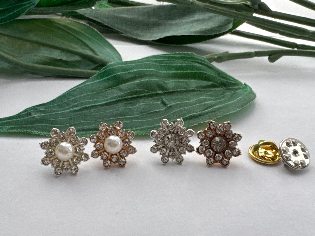 Pearl and Rhinestone Lapel Pin, Lape Pin, Pearl Lapel Pin, Pearl Dress ...