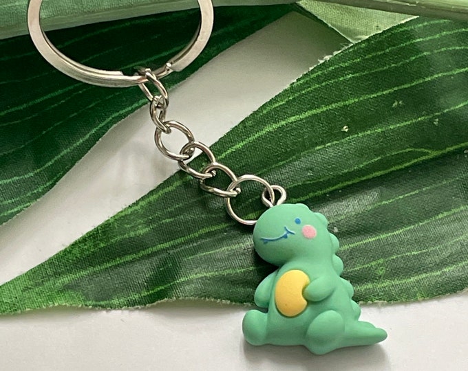 Chunky Dino Keychain / Cute Dinosaur Keyring / Car Key Accessories ...